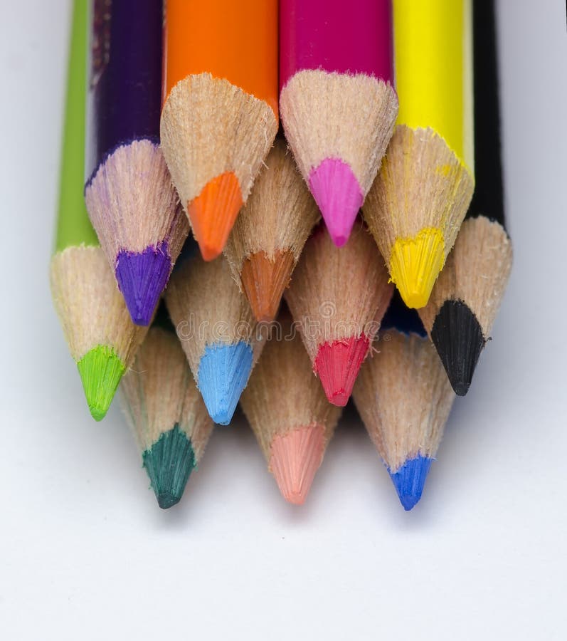 Colour Pencil on White Background Stock Image - Image of tool, pencil ...