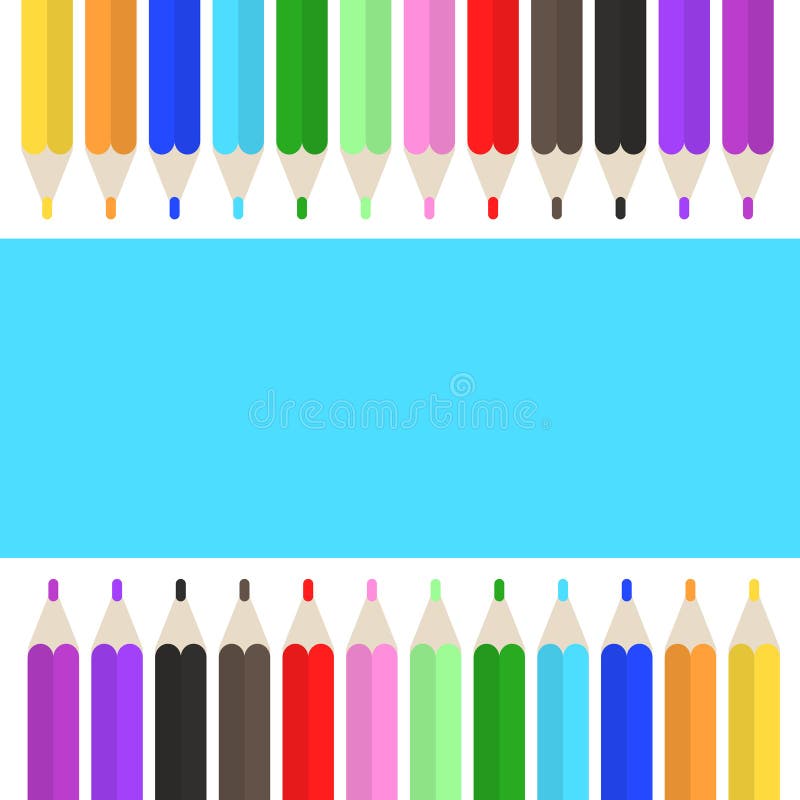 Colour Pencils Background with Colored Pencils Vector Stock Vector ...