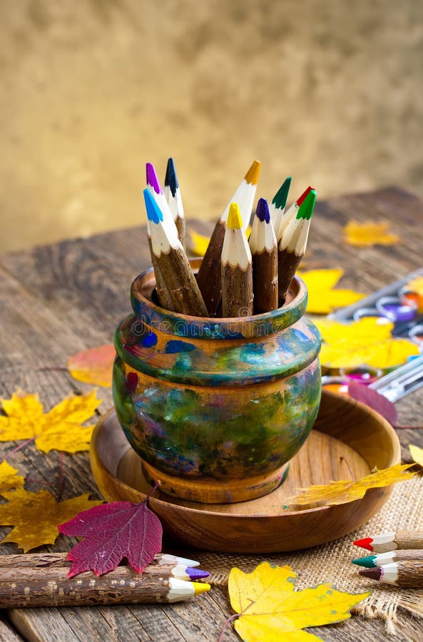 Colour pencils stock photo. Image of hair, artistic, creative - 62721904