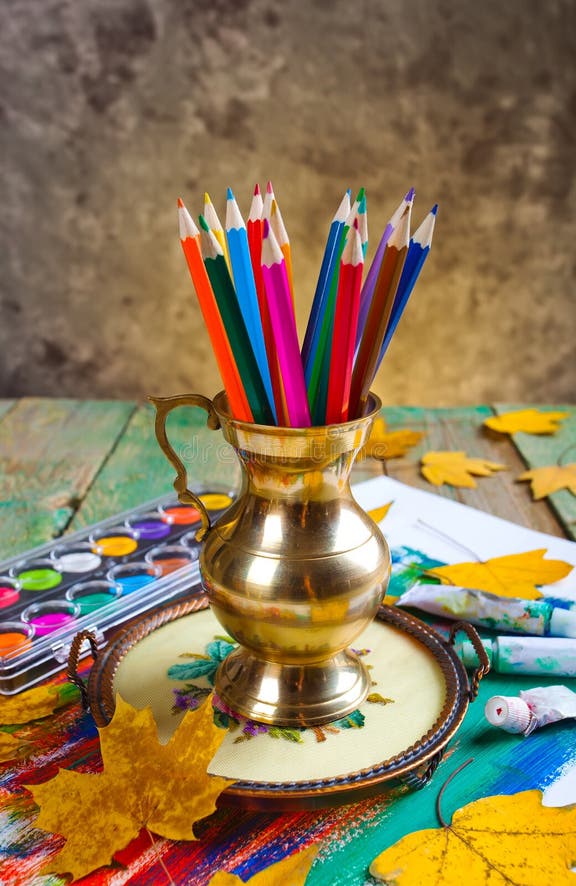 Colour pencils stock image. Image of education, drawing - 62723287