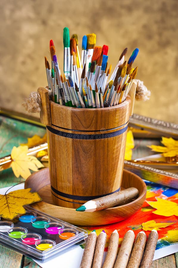 Colour pencils stock image. Image of creative, brush - 62723759