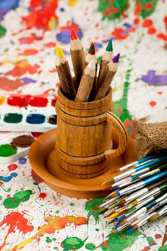 Colour pencils stock image. Image of hair, blue, design - 65116241