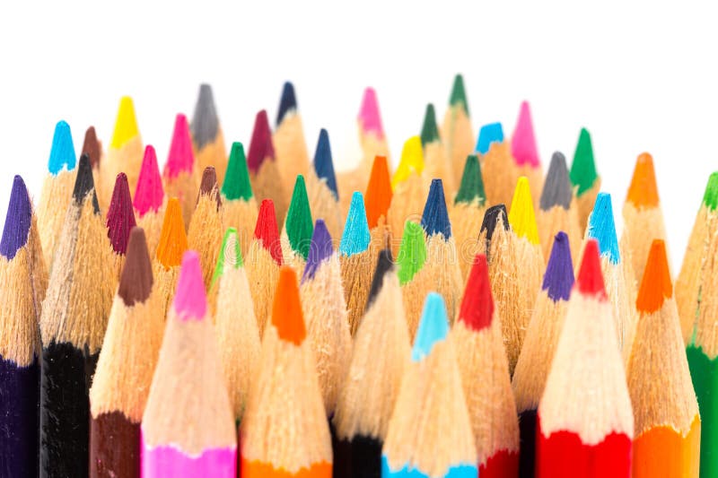 Colour Pencils Isolated on White Stock Photo - Image of equipment ...