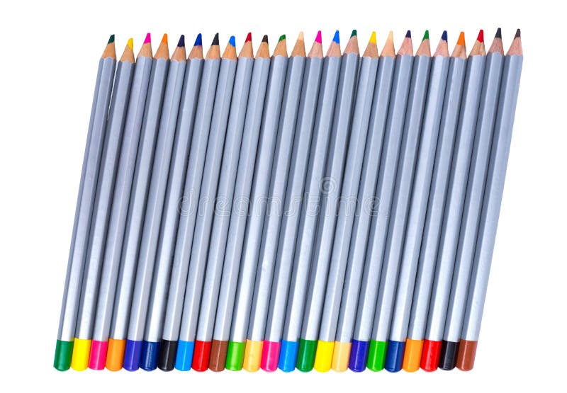 Colour Pencils Isolated on White Background Close Up Stock Image ...