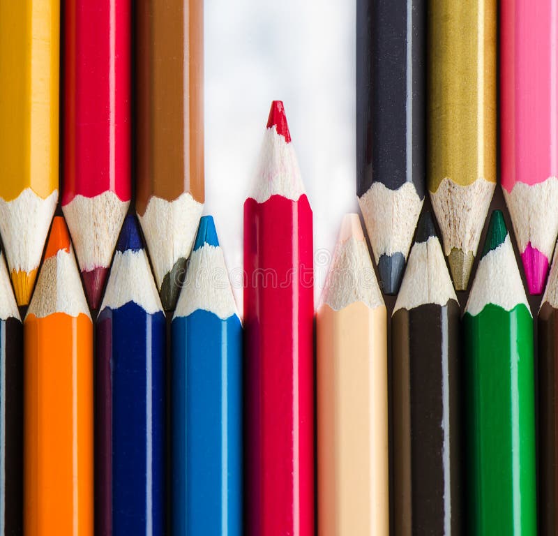 Colour Pencils on White Background - Can Use for Background Stock Image ...