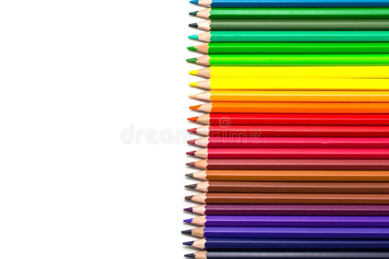 Colour Pencils on White Background Stock Photo - Image of draw, paint ...