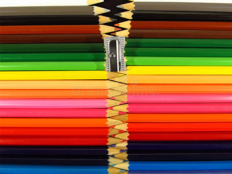Colour Pencils in a Zip Composition Stock Illustration - Illustration ...