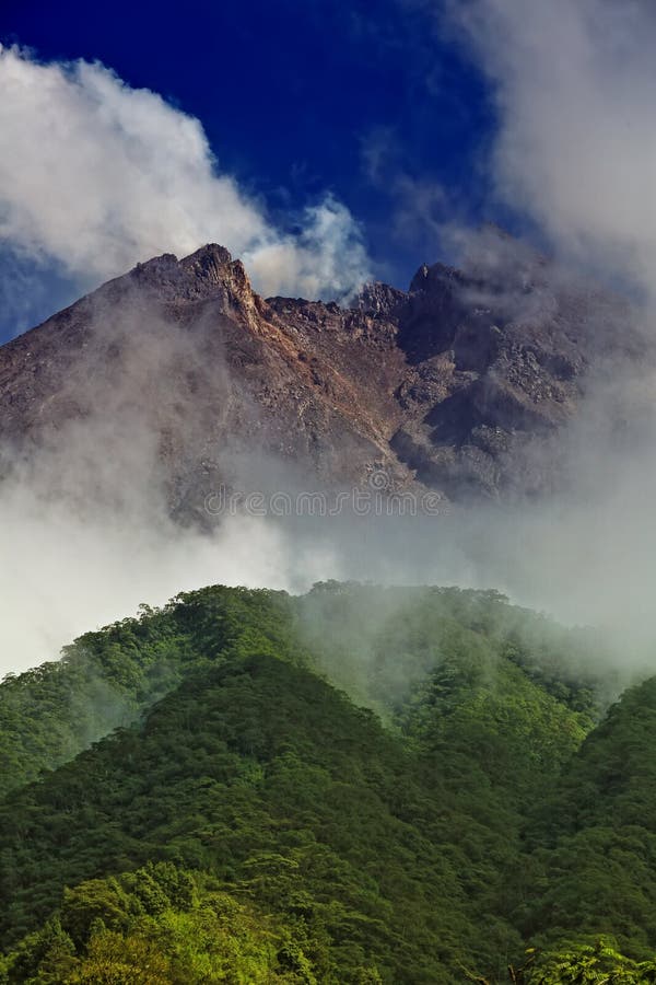 Colour Photo MT Merapi Summit StratoVulcano Stock Image - Image of ...