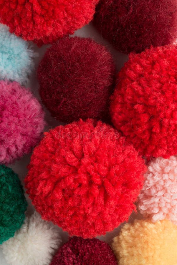 Colour Pom-poms stock photo. Image of play, green, studio - 69120338
