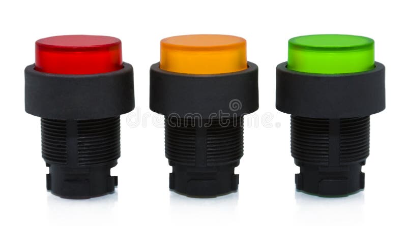 Colour push Button in line stock photo. Image of pushing - 12242986