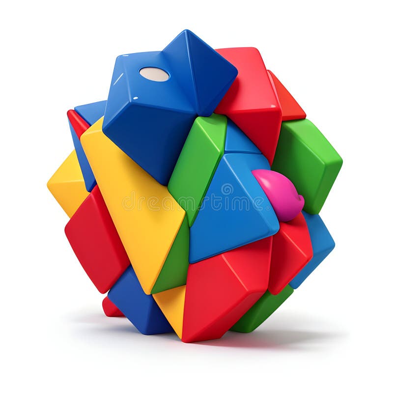 Colour Puzzle. Multicoloured Geometric Figures. the Concept of Balance ...