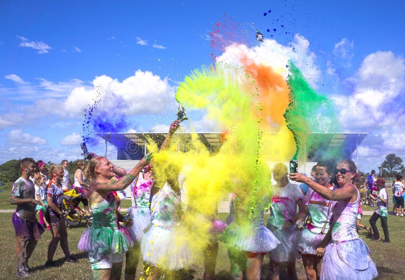 Colour run fun race editorial photo. Image of australia - 91960001
