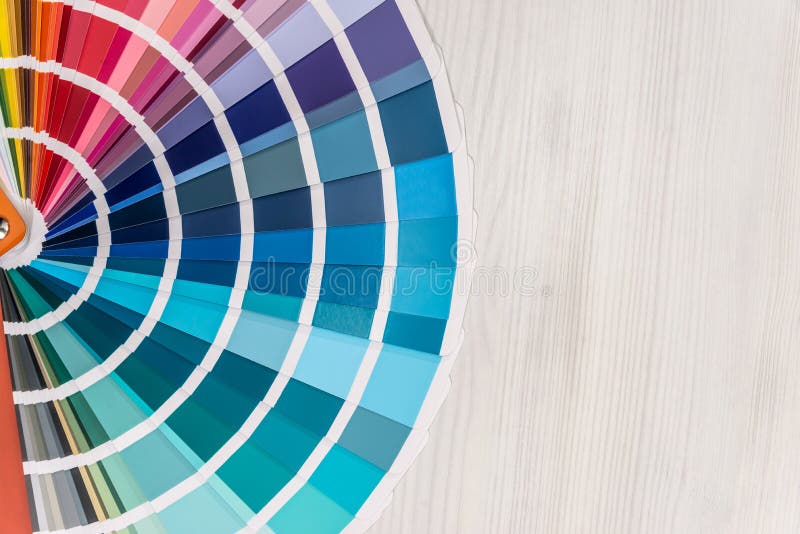 Colour Sampler Close Up on Wooden Background Stock Image - Image of ...