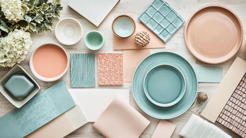 Colour Scheme for Interior Design Illustrated on a Mood Board. Stock ...