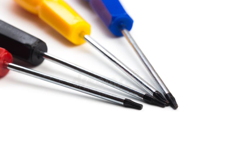 Colour Screwdriver Type TORX Isolated on White. All Sizes Stock Photo ...