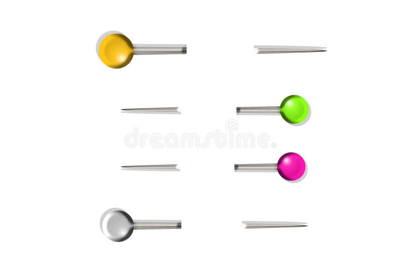 Colour Sewing Tools - Pins on a White Background Stock Photo - Image of ...