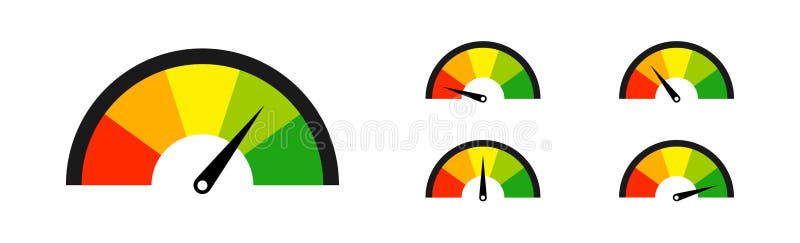 Colour Speedometer Set Vector Isolated Icons. Speed Motion Stock Vector ...