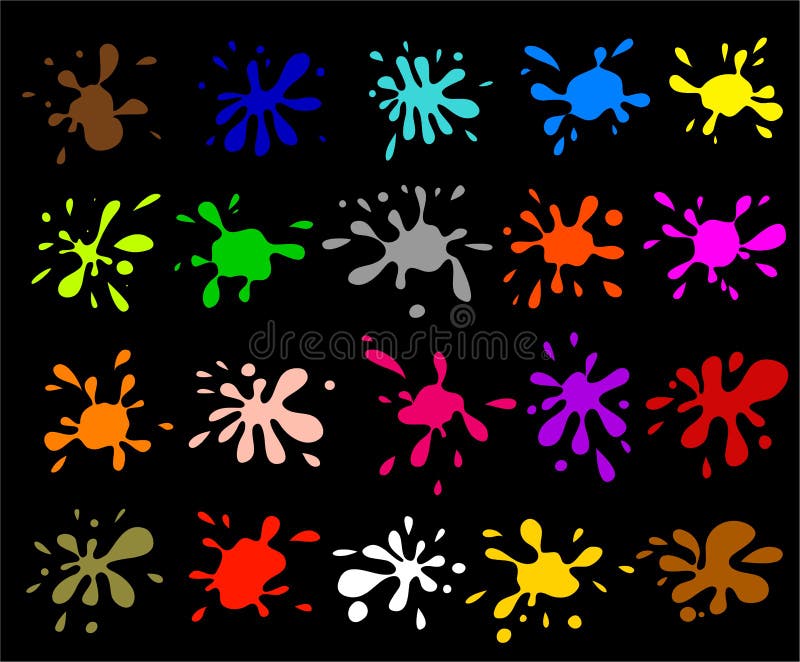 Colour Splats stock illustration. Illustration of spatter - 25494795