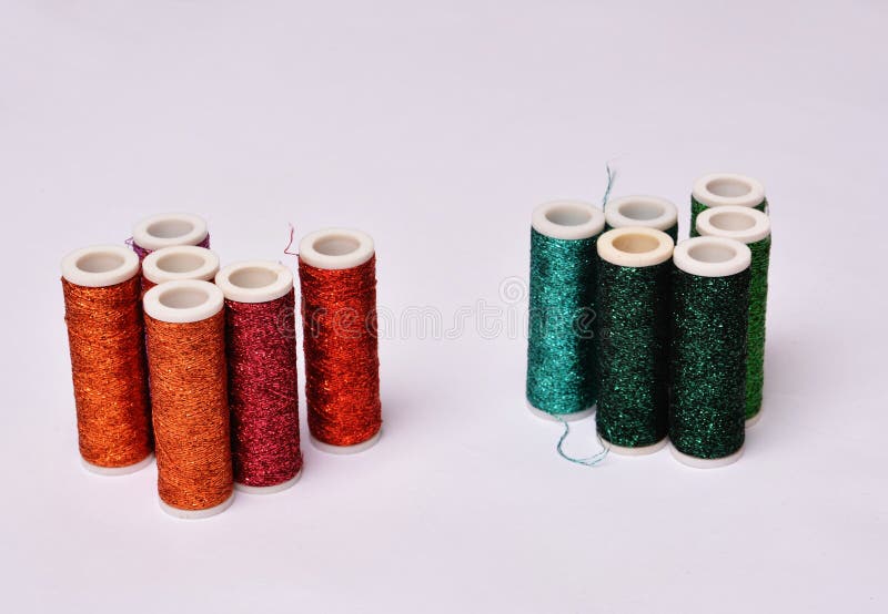 Colour Spools - Six Red and 6 Green Stock Image - Image of colour ...
