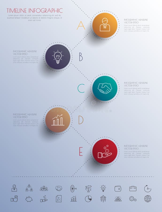 Colour StepDesign Clean Number Timeline Template/graphic or Webs Stock ...