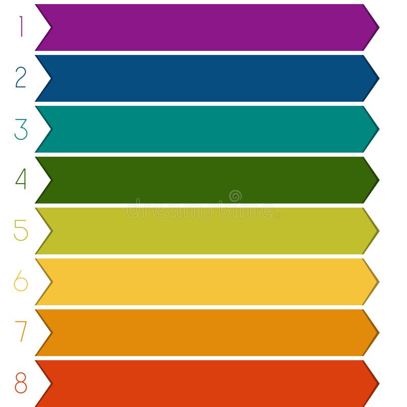 Six Colour Strips, 6 Positions Template with Text Areas Stock Vector ...