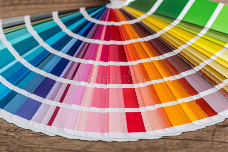 Colour Swatch on Wooden Table As Background Stock Photo - Image of ...
