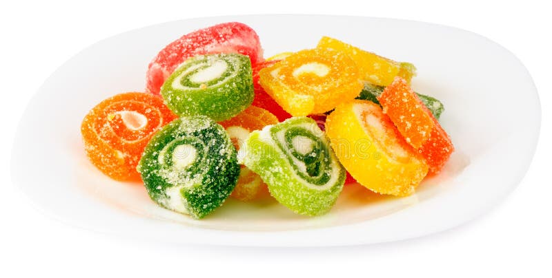 Colour sweets on plate stock image. Image of orange, sweets - 12949295