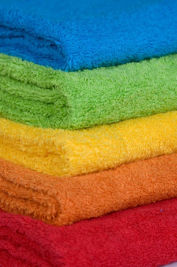 Colour terry towels stock photo. Image of grass, yellow - 7550880