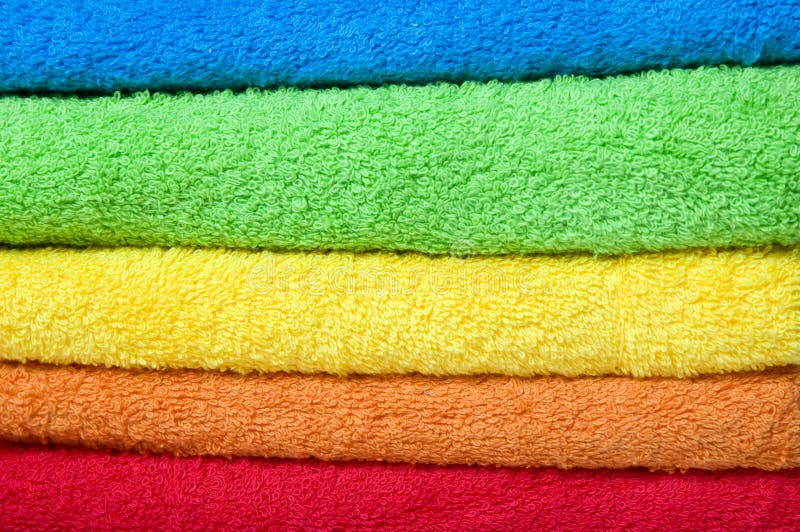 Colour terry towels stock image. Image of hygiene, beautiful - 7550895