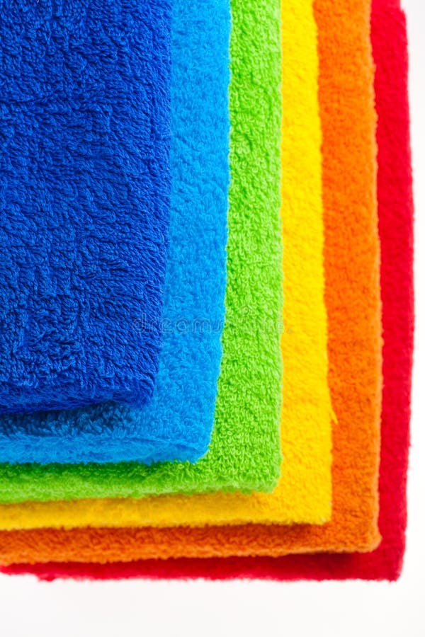 Colour Terry Towels Combined by Pile Stock Image - Image of background ...
