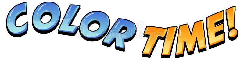 Colour Time Text Banner on White Background Stock Vector - Illustration ...