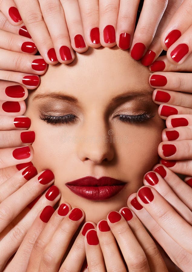 The Colour is Too Much. a Young Woman with Multiple Sets of Hands on ... The Colour is Too Much. a Young Woman with Multiple Sets of Hands on ...