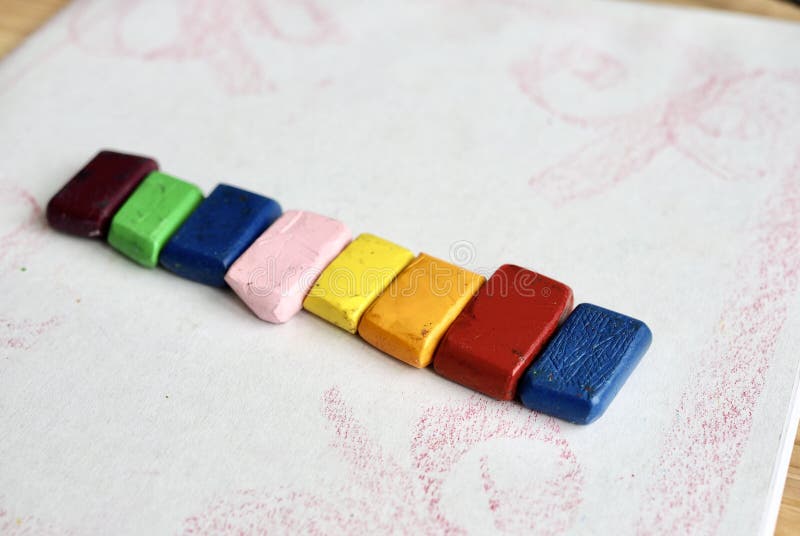 Colour Wax Block Crayons Drawing Waldorf Education Stock Photo - Image ...