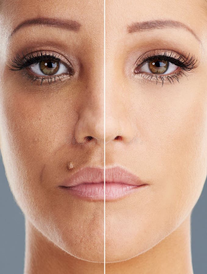 Colour Yourself Flawless. Composite Shot of a Woman with and without ...