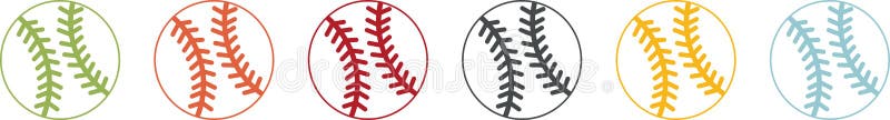 Coloured baseball icon stock vector. Illustration of equipment - 258499960