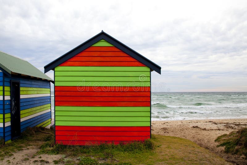 Coloured beach box stock photo. Image of building, shelter - 36710270