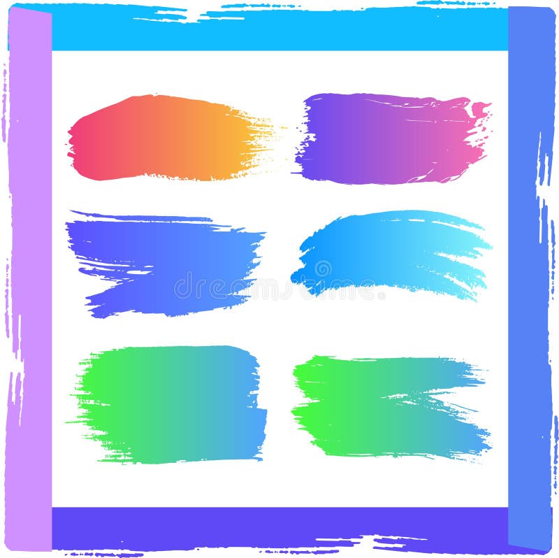 Watercolor Paint Brush Border Banner Stock Vector - Illustration of ...