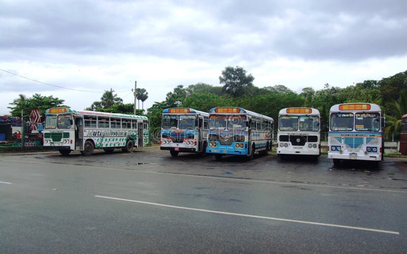 Coloured buses in Galle editorial photo. Image of cultural - 53912246
