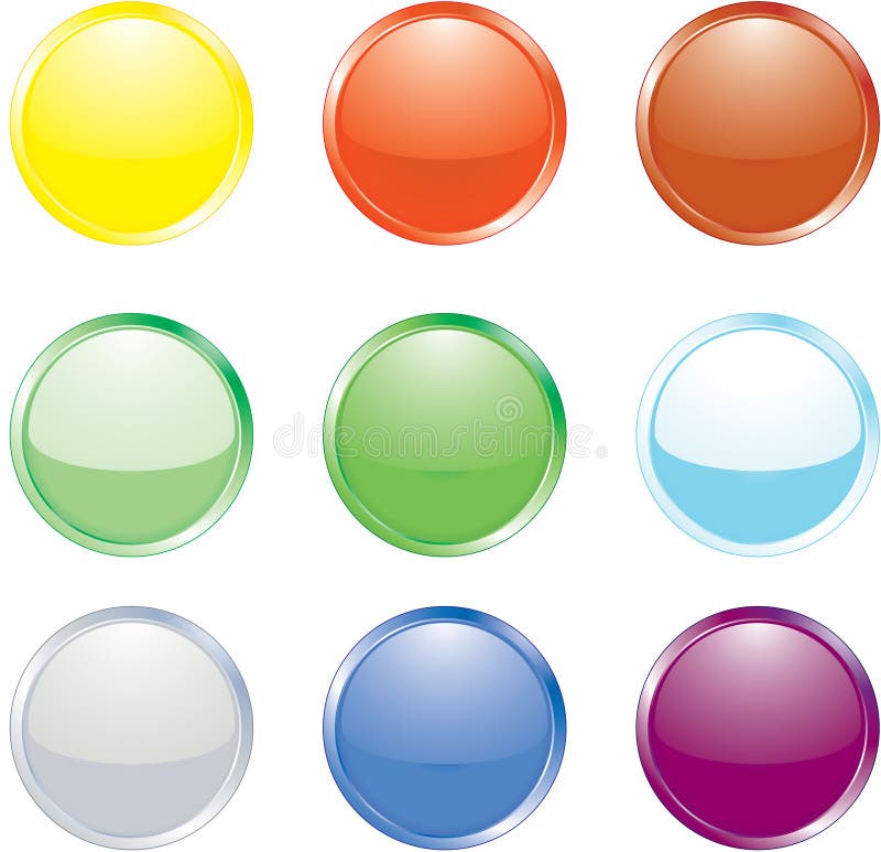 Coloured Buttons stock vector. Illustration of yellow - 6817078