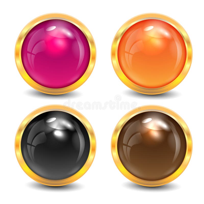 Coloured Buttons stock vector. Illustration of yellow - 6817078