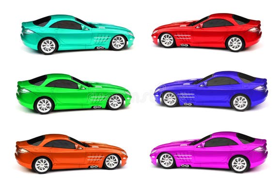 Coloured cars stock illustration. Illustration of elegance - 7855917