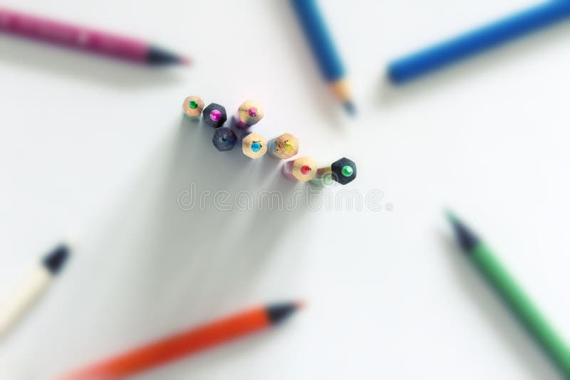 Coloured Crayons on White Background Stock Image - Image of object ...