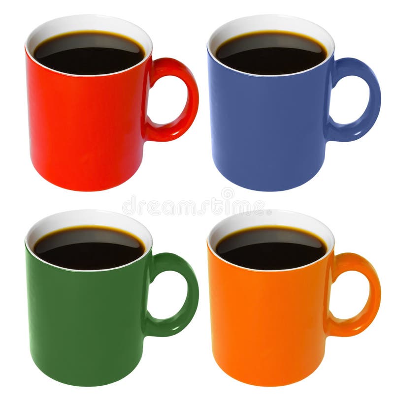 Coloured cup - with coffee stock image. Image of orange - 10374201
