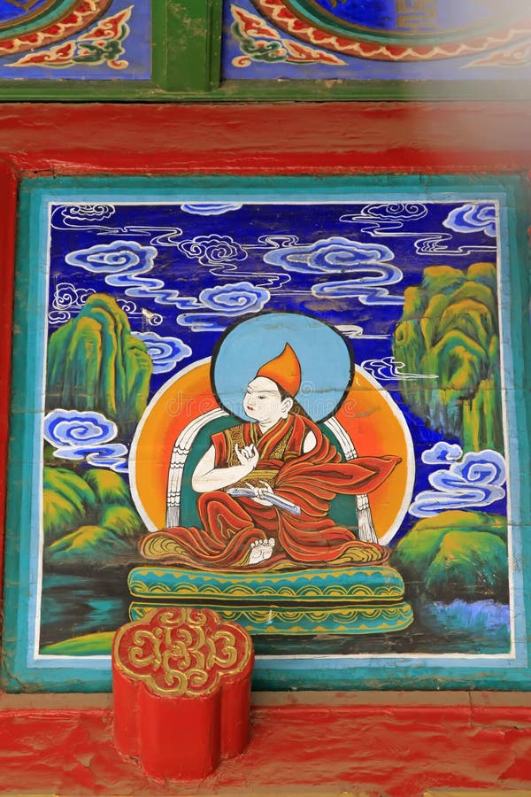 Coloured Drawing or Pattern in the Temple Stock Photo - Image of clouds ...