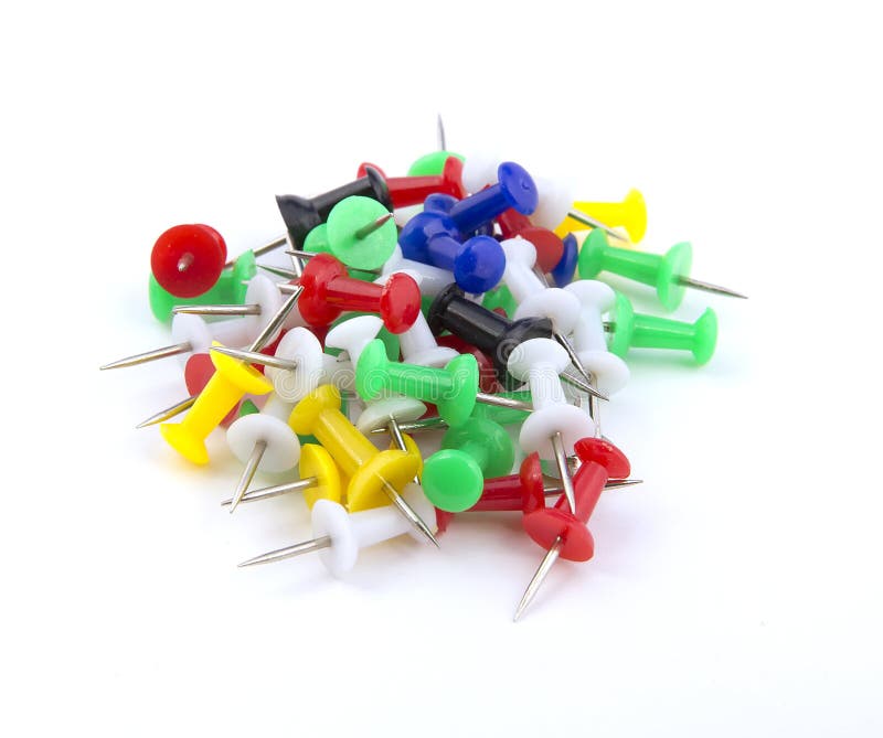 Coloured drawing pins. stock image. Image of attaching - 19319765