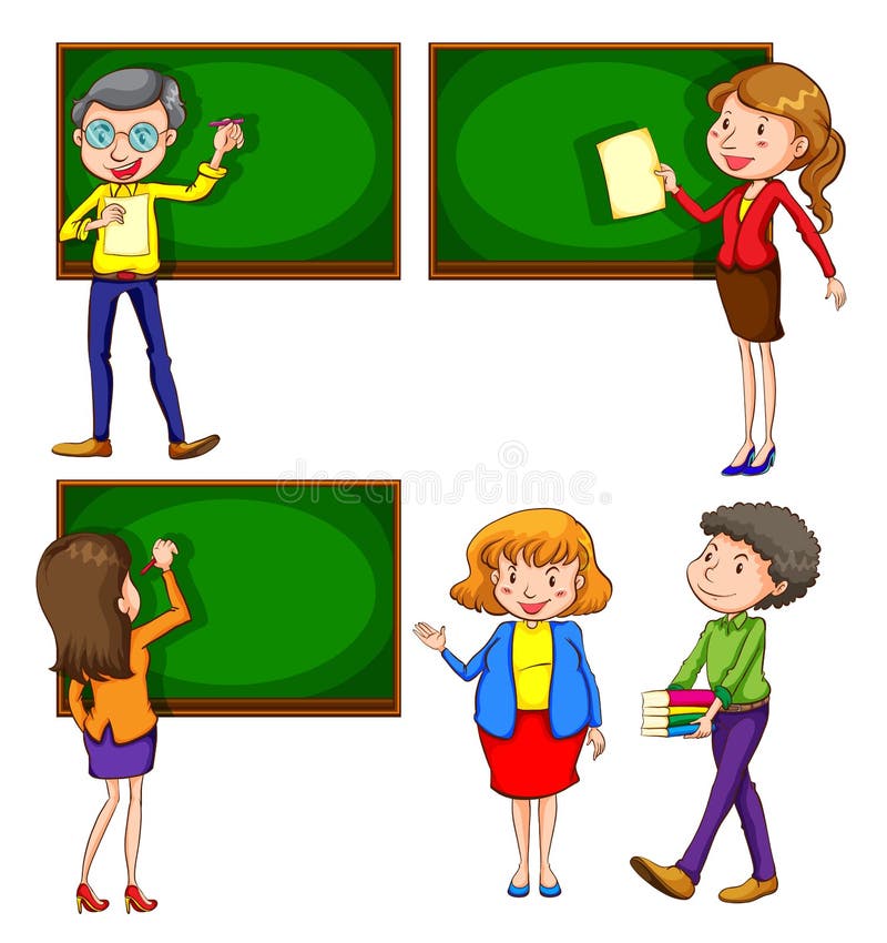 A Coloured Drawing of Teachers Stock Vector - Illustration of educated ...