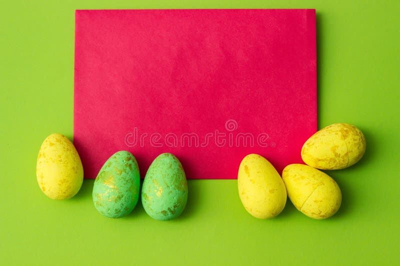 Happy Easter. Easter Eggs on Color Background Stock Photo - Image of ...