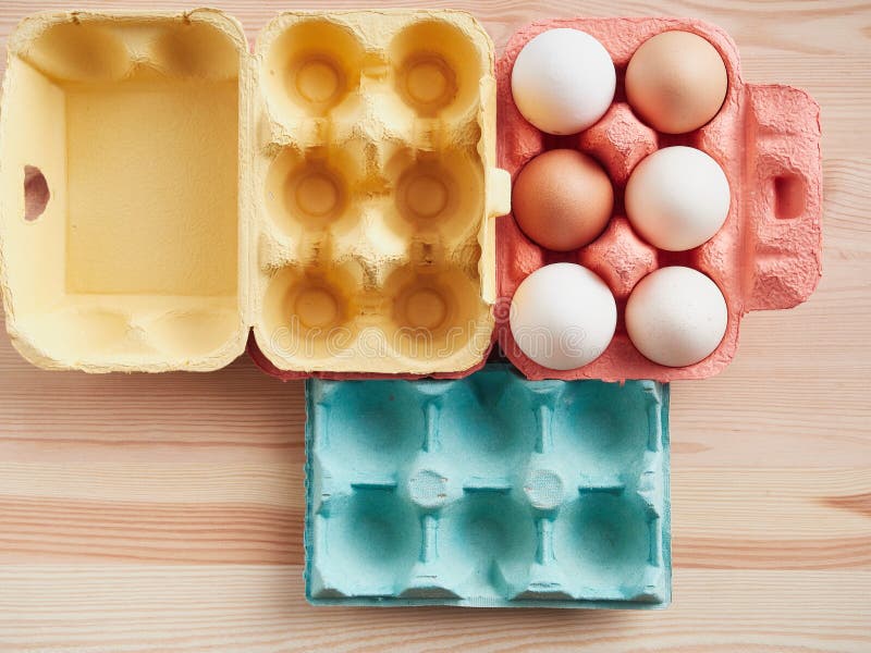 Coloured Eggs Packaging. Easter Concept Stock Photo - Image of ...