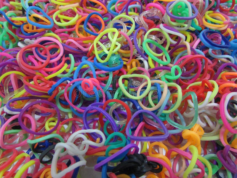 Coloured elastic bands stock image. Image of pink, craft - 45456611
