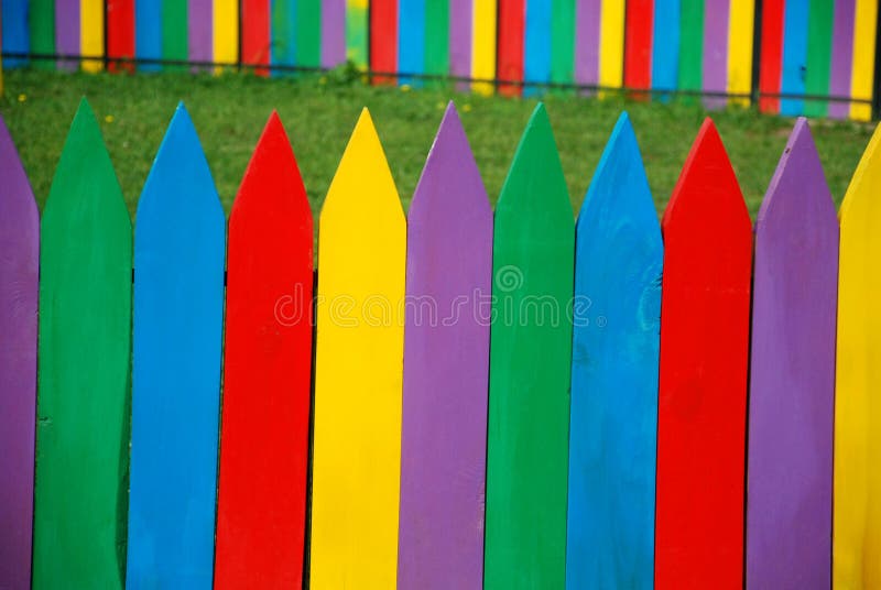 Coloured fence stock image. Image of hedge, color, front - 14743725